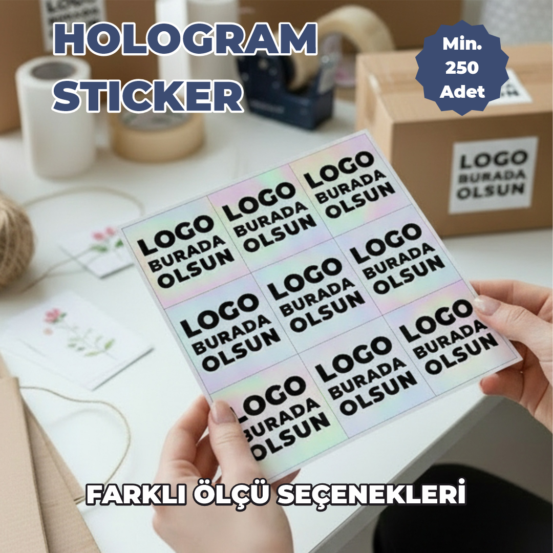 Kare Hologram Sticker | Logo Baskılı Etiket | Onayla Bastır – onaylabastir
